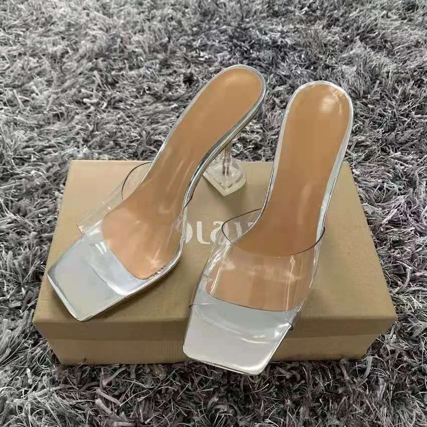 crystal high heel slippers - Welcome